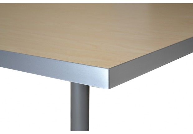 Aluma Cast Flip Top Tables with Satin Chrome PVC edge #3 – Action Laminates